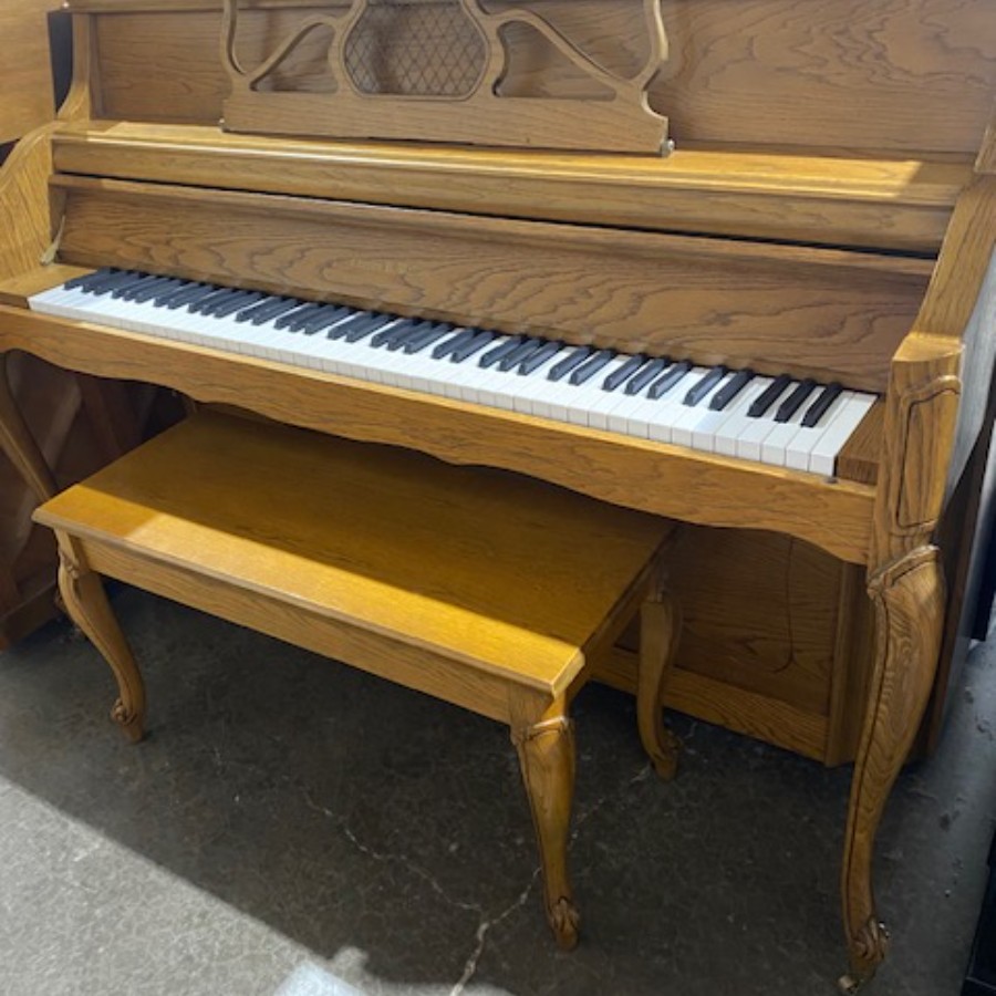 Charles Walter 1998 Oak Console | Farley's House of Pianos | Madison, WI