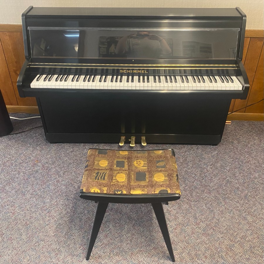 Schimmel 1958 Ebony Satin Console | Farley's House of Pianos | Madison, WI